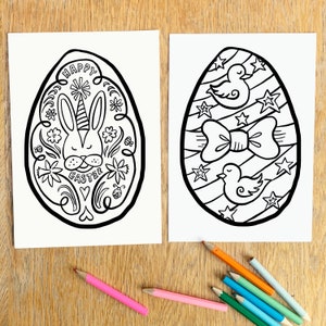 Easter Egg Colouring Poster - Easter Cards - Easter Bunny - Easter Gift ...
