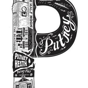 Putney Unframed Print - Putney Poster - Putney Art - Monochrome Art ...