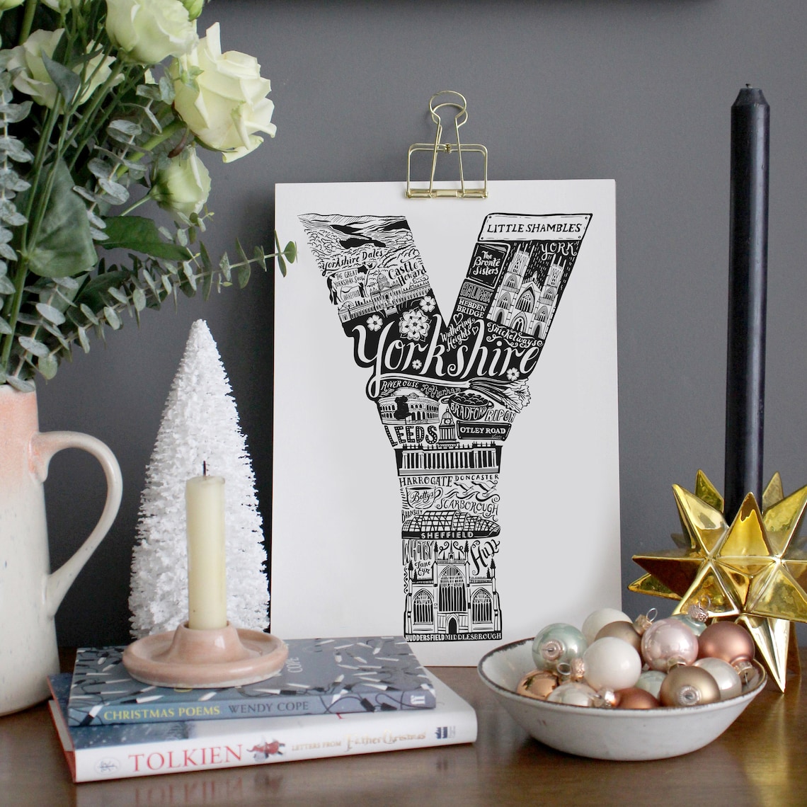 Yorkshire Print - Anniversary Paper Gift - Housewarming Present ...