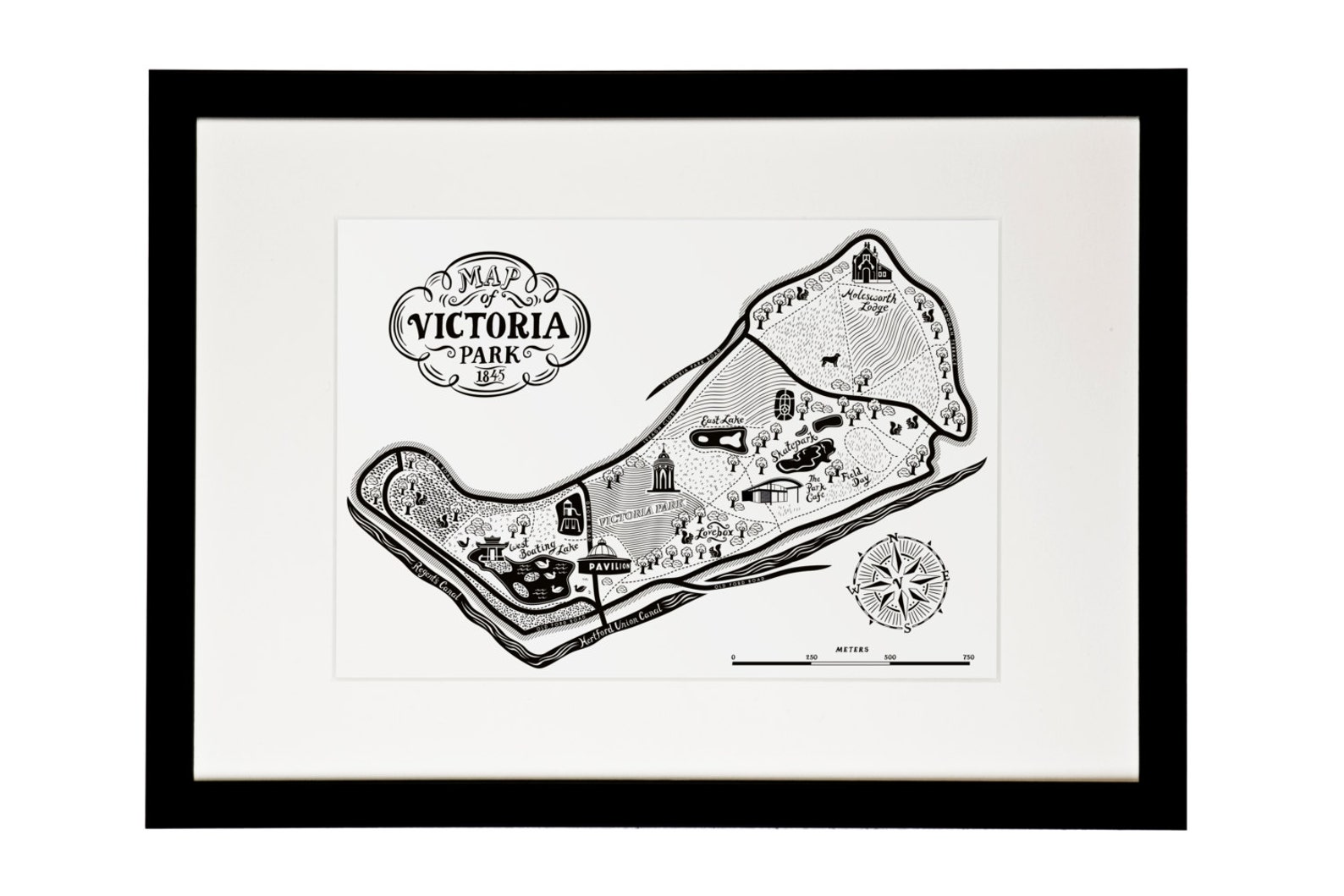 Victoria Park Hackney Map Print London Map Vintage Map | Etsy UK