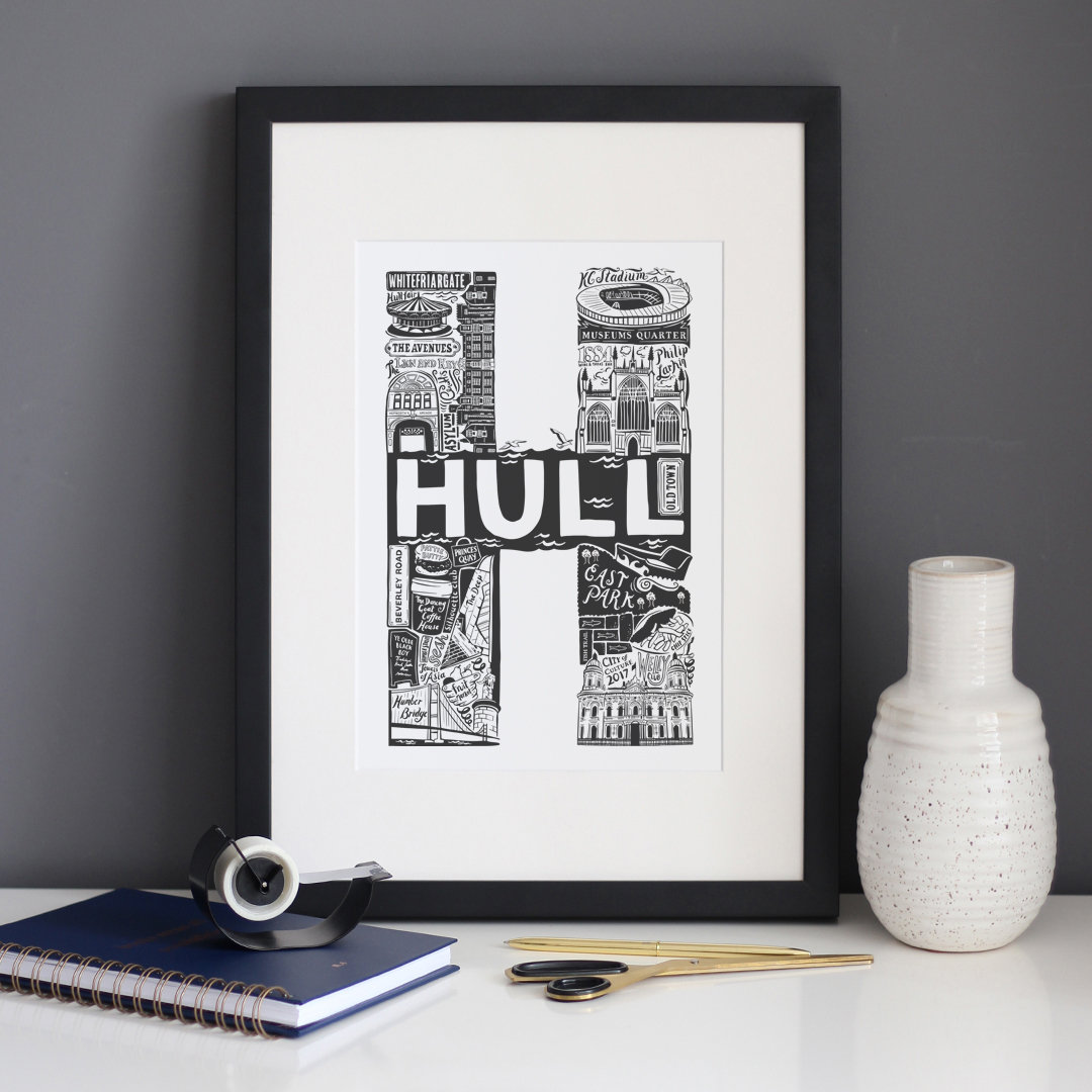 Hull Framed Print graduation gift Hull Gift Hull artwork - Etsy Nederland