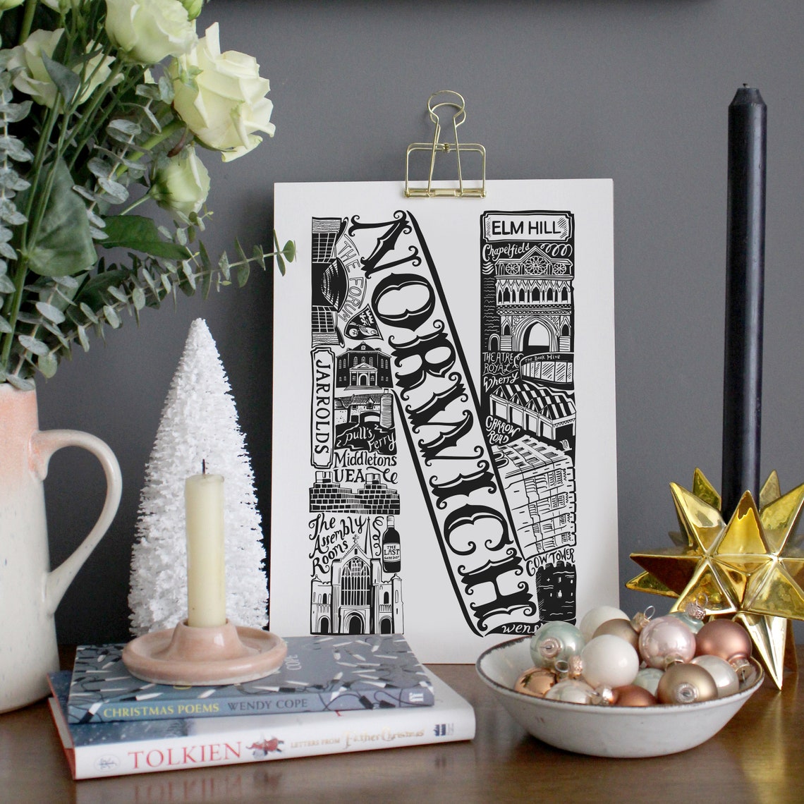 Norwich Unframed Print- Norwich Gift- Norwich Poster - Norwich Art ...