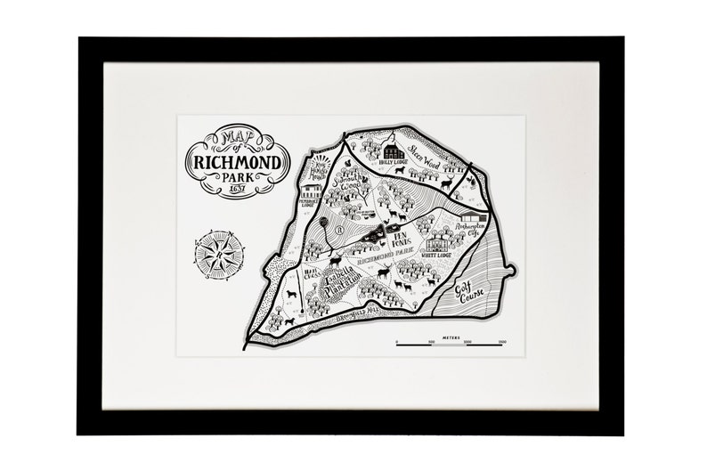 Richmond Park Map Print London Print London Poster | Etsy