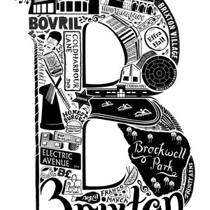 Best of Brixton London Print London Poster London Art Typographic Print ...