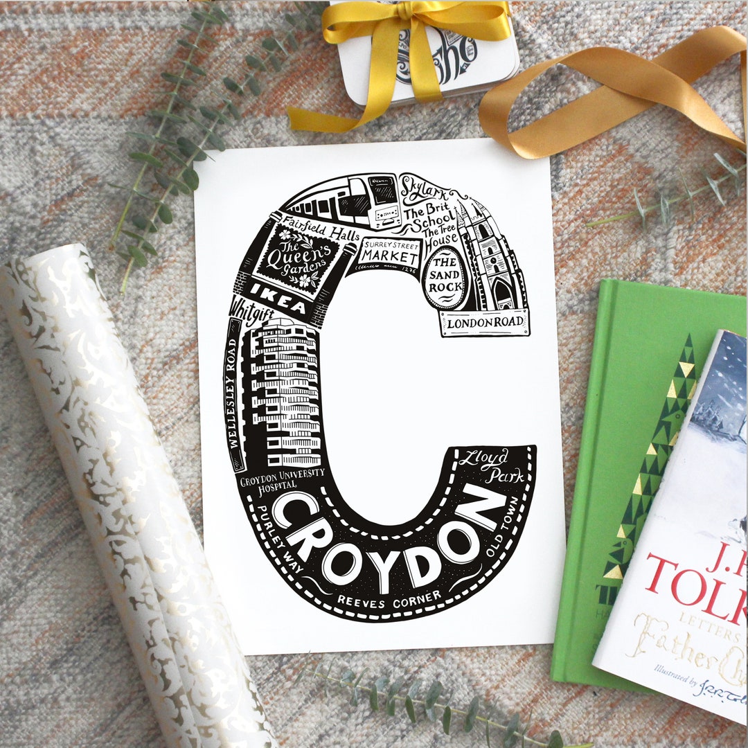 Croydon Print - Croydon Poster - London Print - London Poster ...