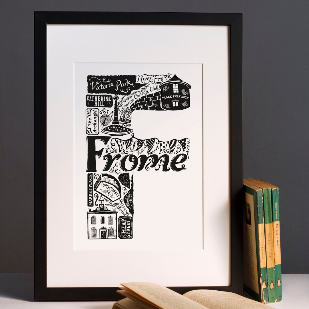 Frome Print - British Art - Typographic Print - Letter Art- Graduation ...