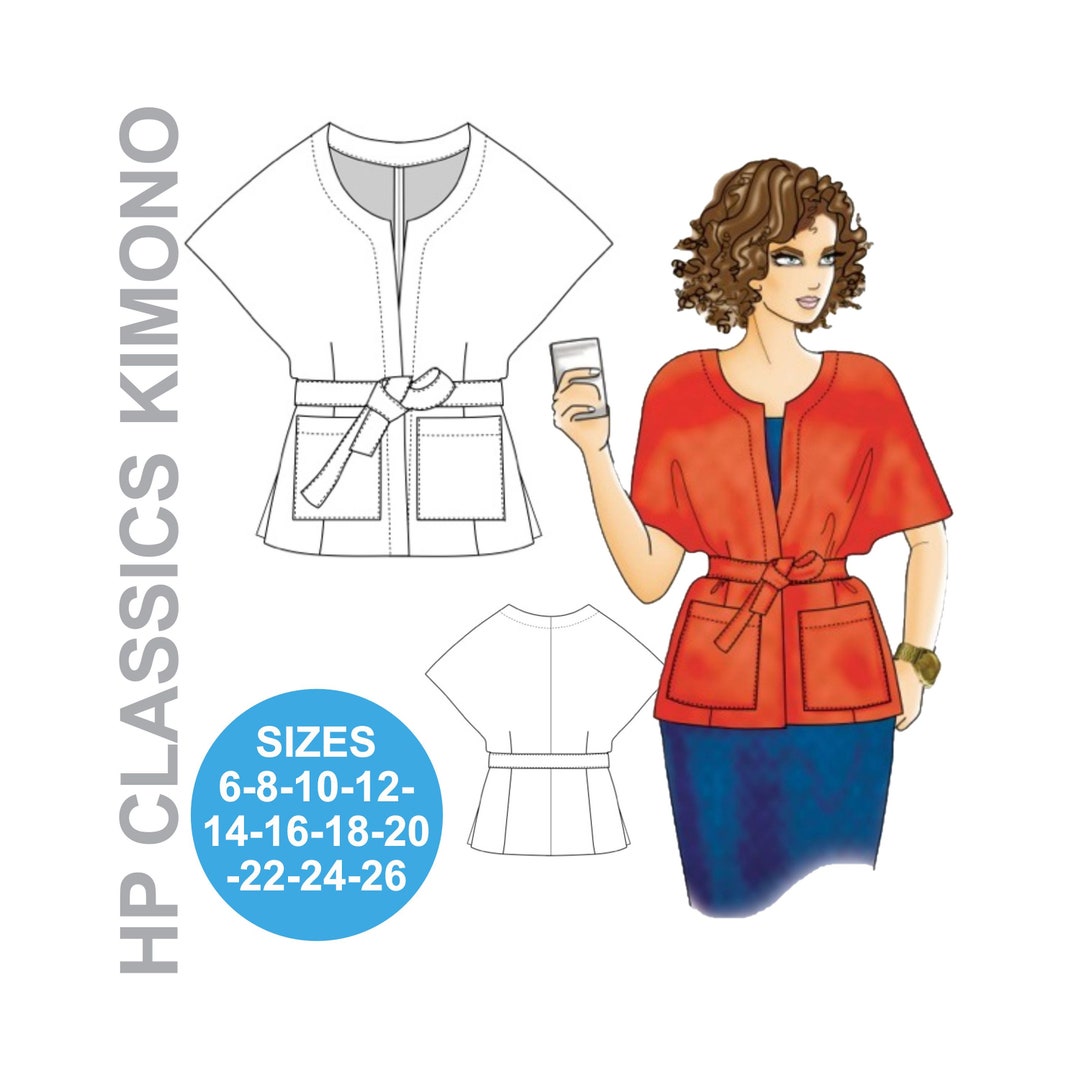 Kimono Sewing Pattern. Kimono Jacket Pattern. Easy-to-sew. Instant PDF ...