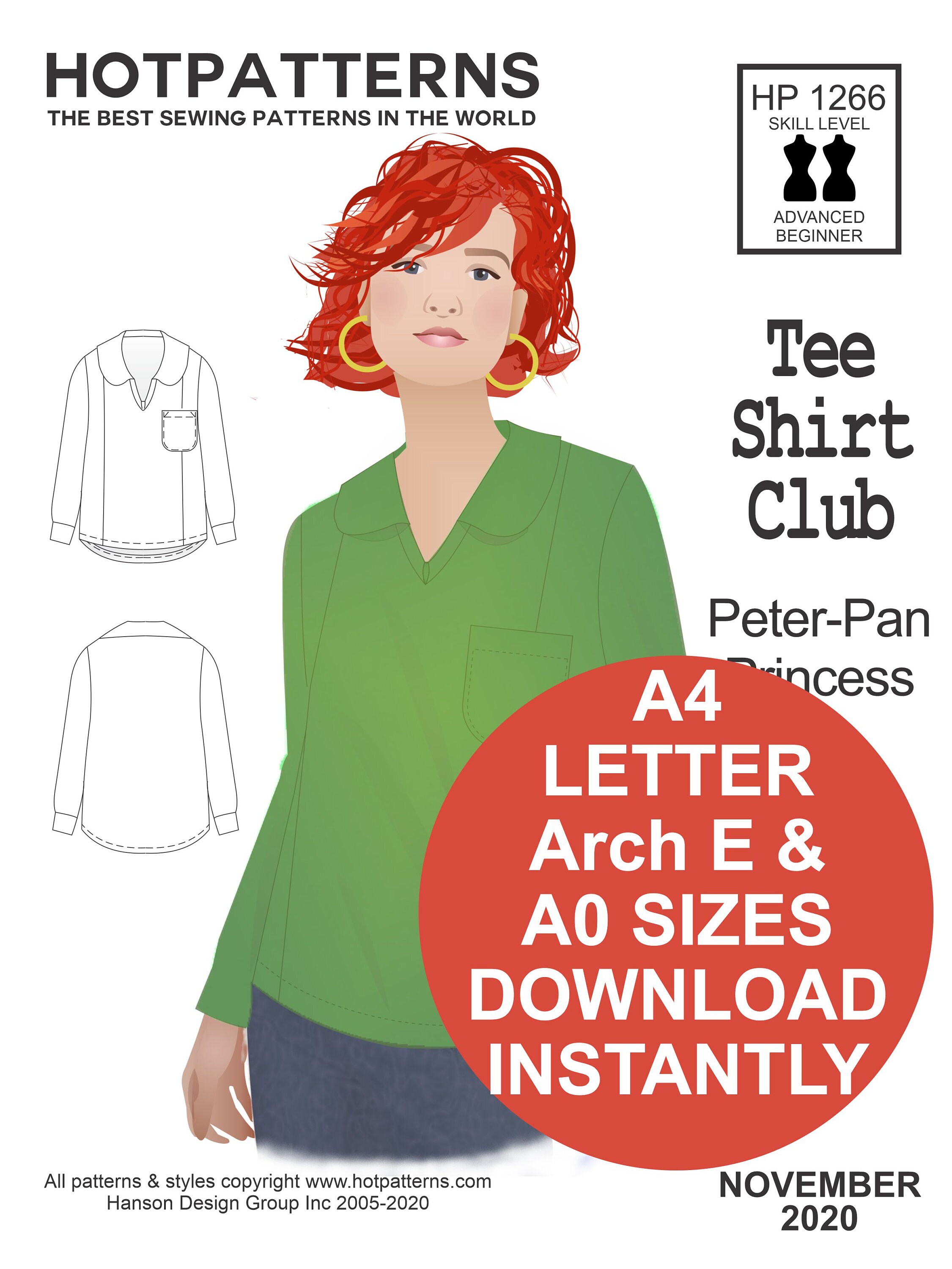 RETRO Top Sewing Pattern. Peter-pan Top. V-neck Top. Long Sleeve Top ...