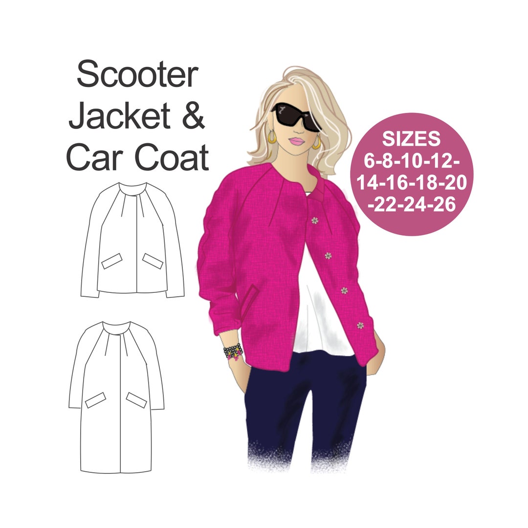 RETRO Jacket Sewing Pattern. Easy Jacket Pattern. Collarless ...