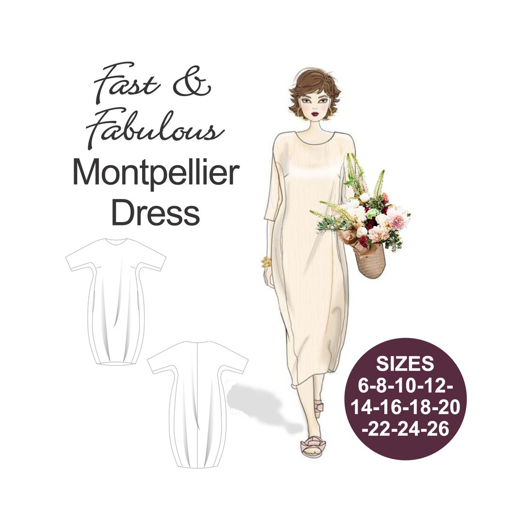 Easy Cocoon Dress Sewing Pattern: Balloon Silhouette, Plus Size ...
