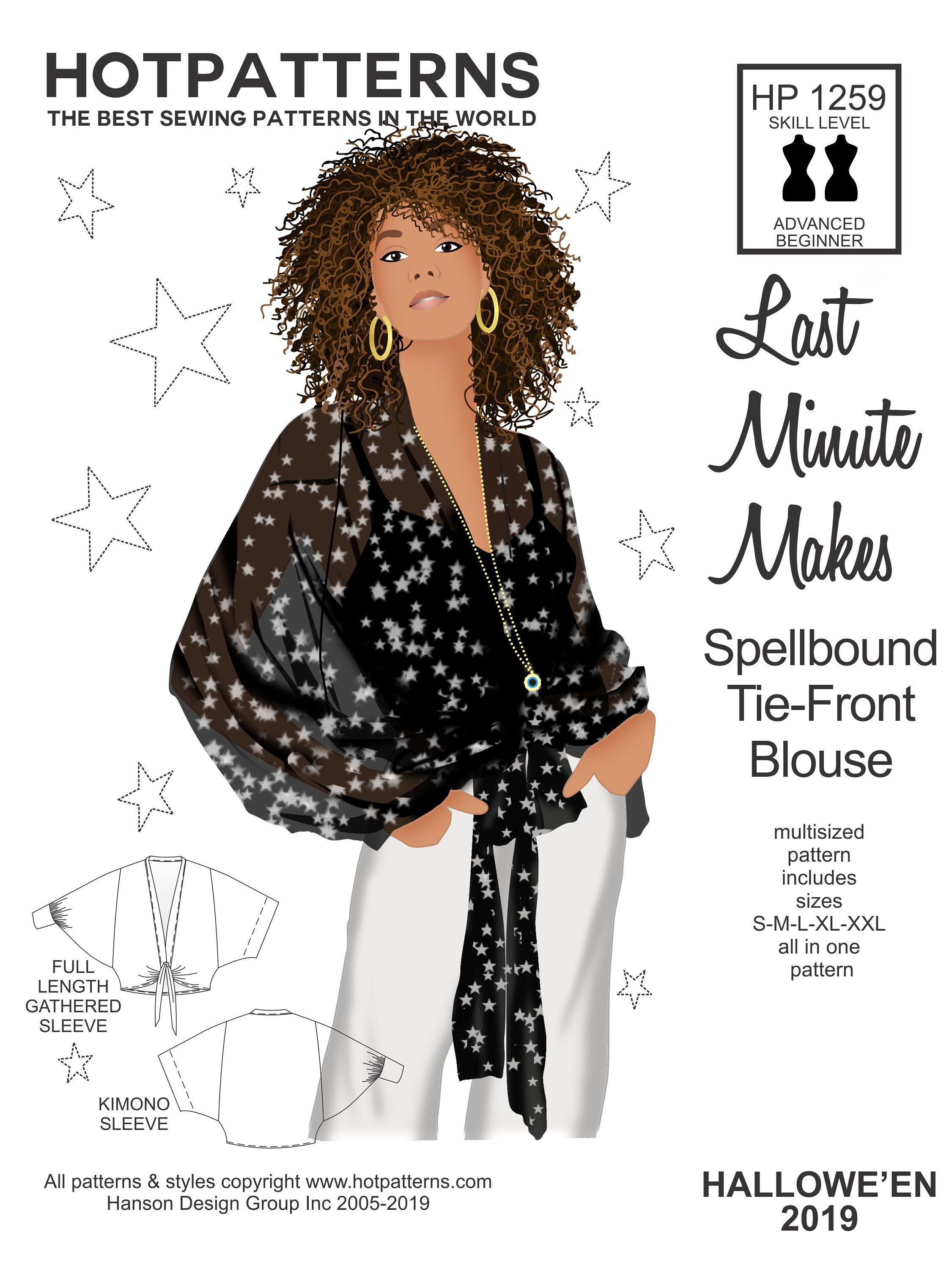 Boho Tie-front Blouse Sewing Pattern: Beginner Friendly, Plus Size (PDF ...