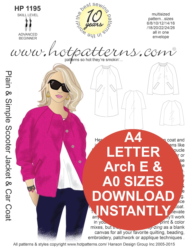 RETRO Jacket Sewing Pattern. Easy Jacket Pattern. Collarless ...