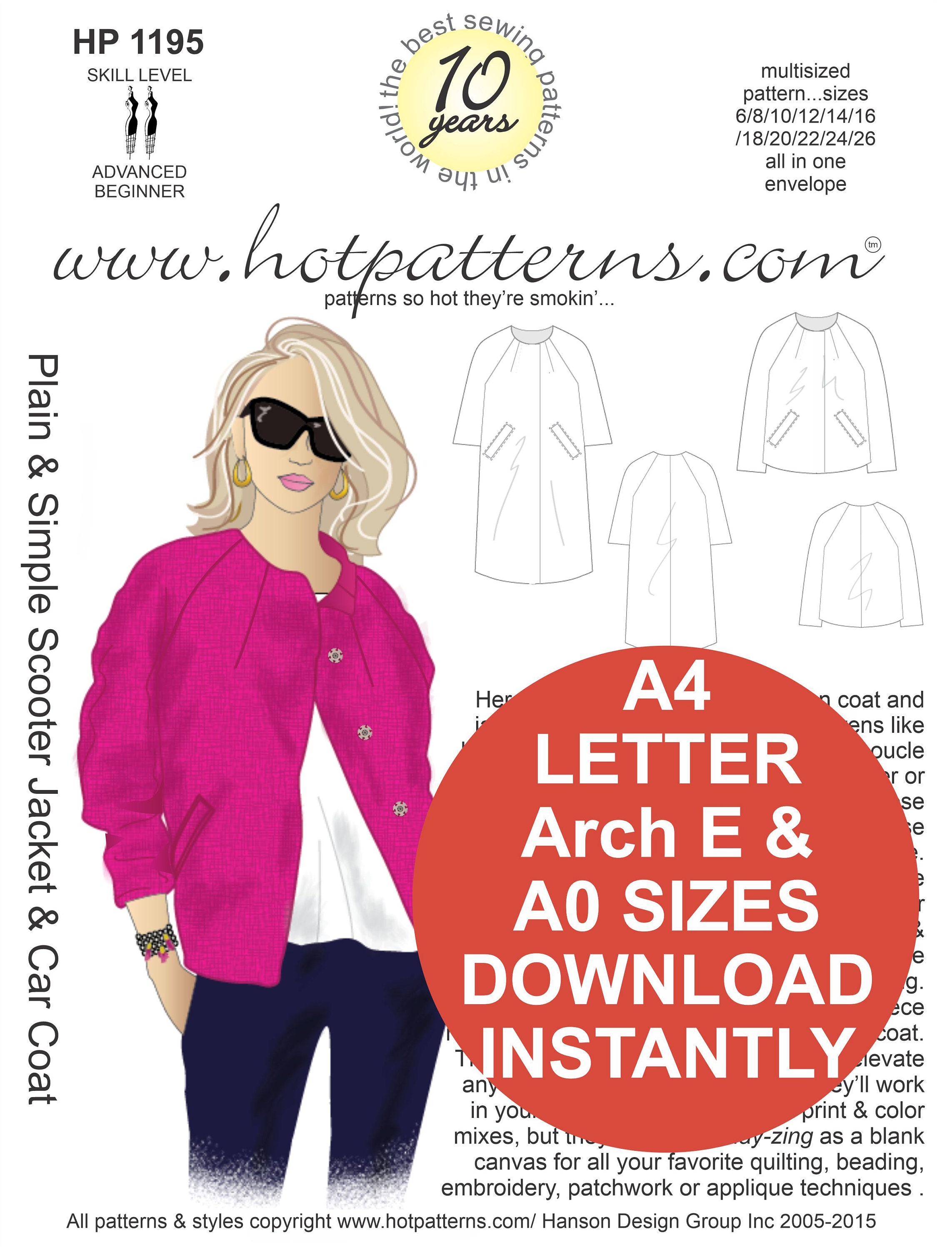 RETRO Jacket Sewing Pattern. Easy Jacket Pattern. Collarless ...