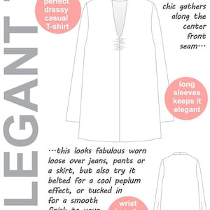 EASY T-shirt Sewing Pattern. Long Sleeve T. High Neck T. V-neck T ...