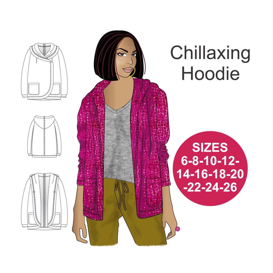 CHILLAXING HOODIE Sewing Pattern. Beginner Sewing Pattern. Easy to Sew ...