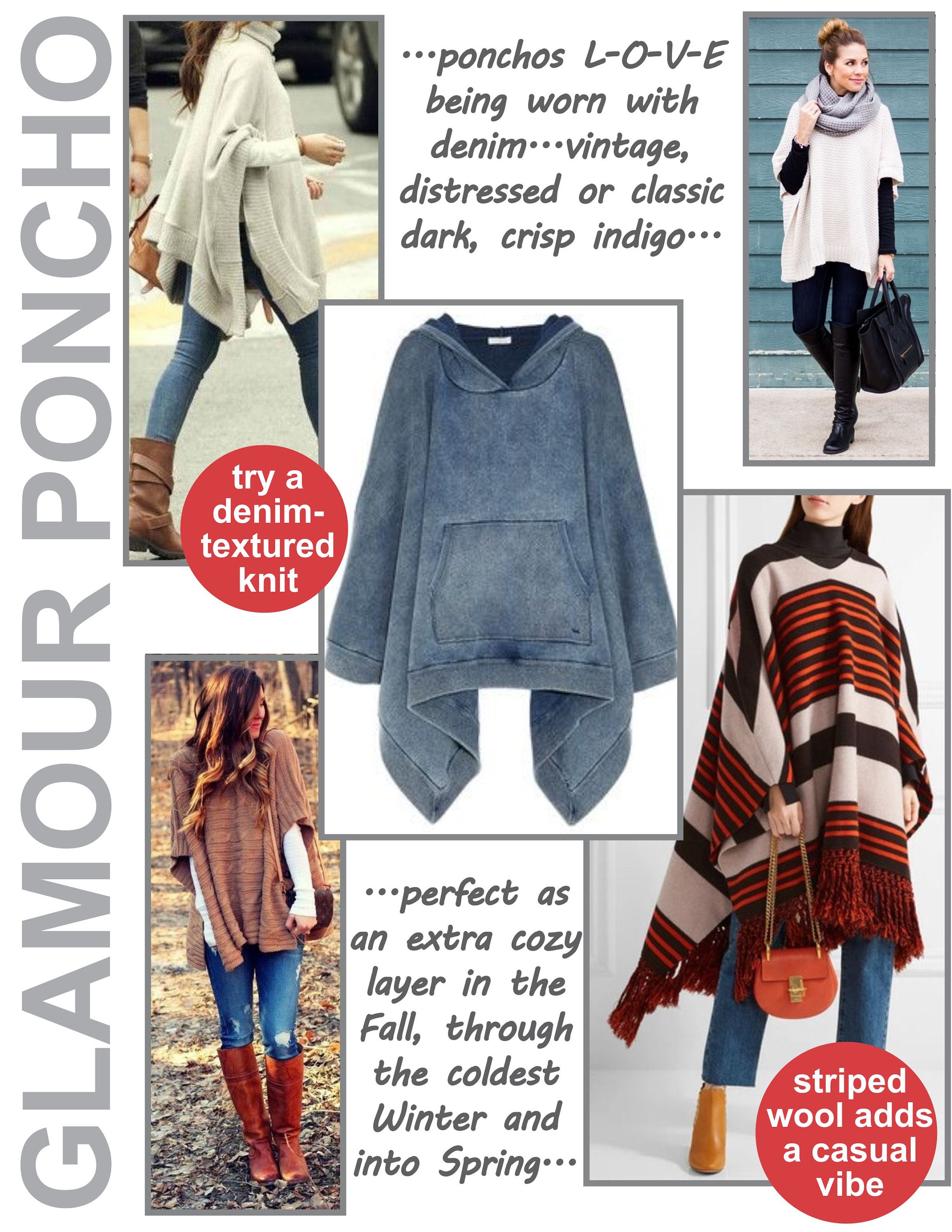 GLAM Poncho Sewing Pattern. Fleece Sewing Pattern. Easy Poncho Pattern ...