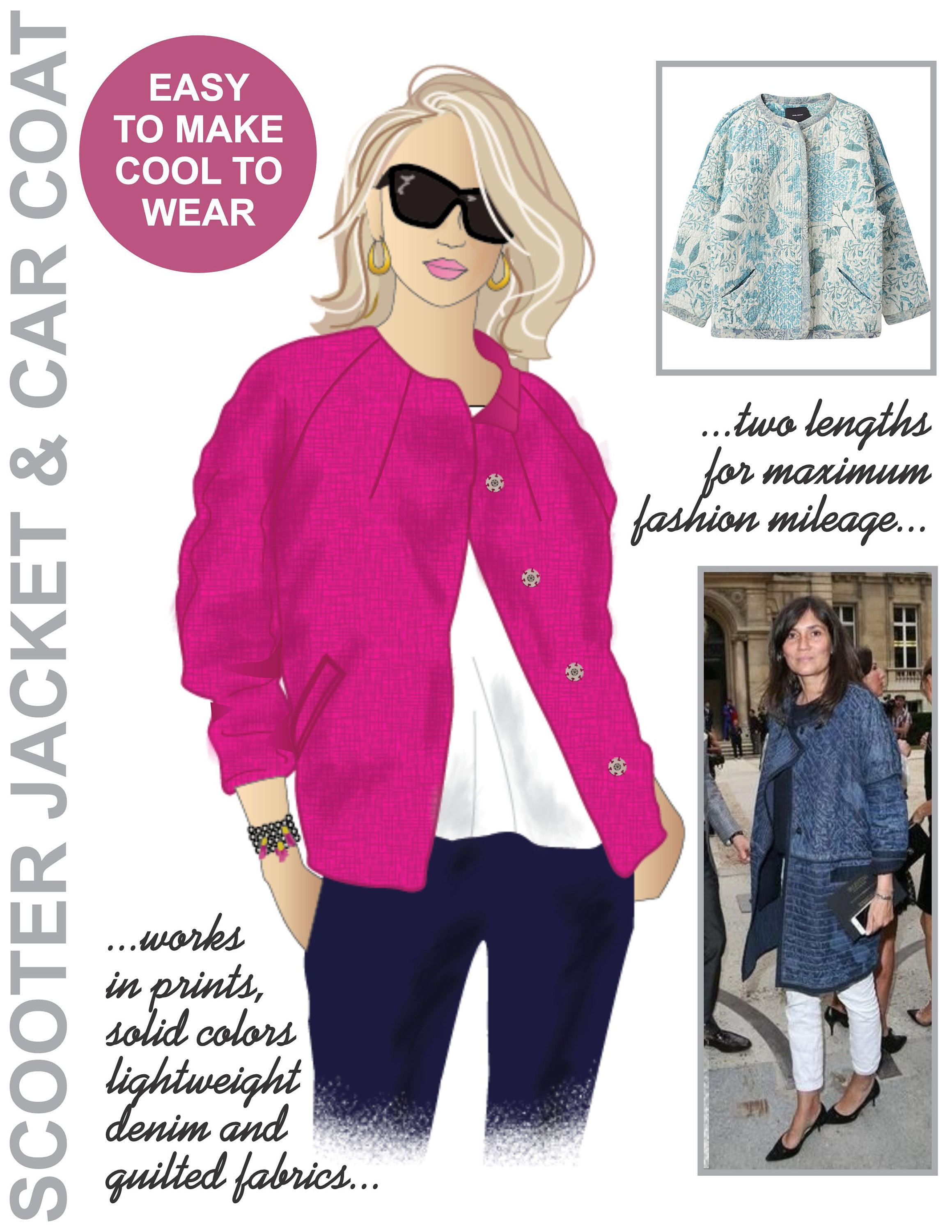 RETRO Jacket Sewing Pattern. Easy Jacket Pattern. Collarless ...