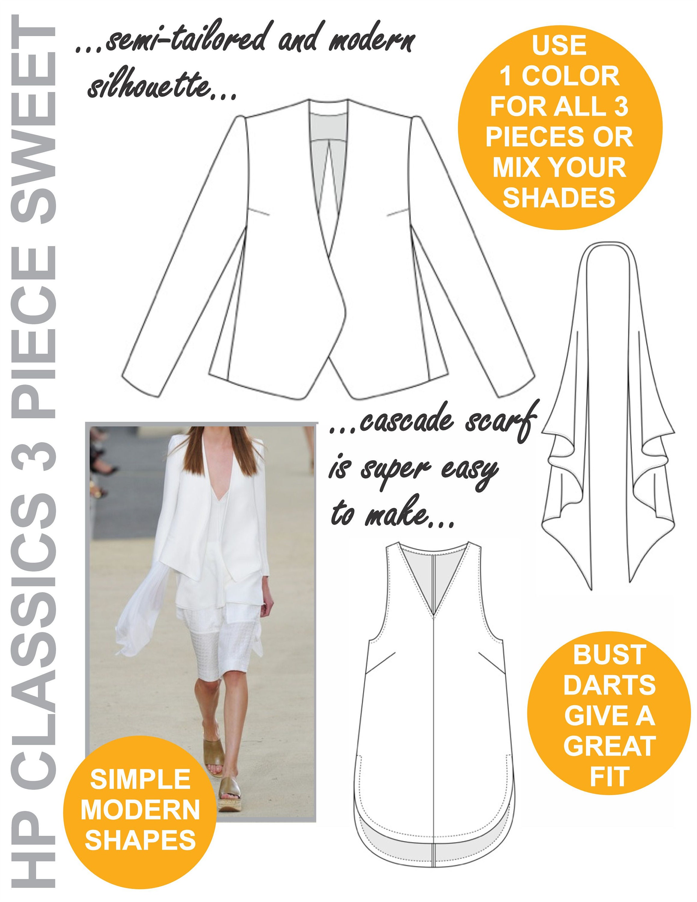 CLASSIC Hotpatterns Sewing Pattern. 3 Piece Sweet Sewing Pattern ...