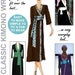 CLASSIC WRAP DRESS Sewing Pattern. Kimono Wrap Dress. 3/4 Sleeve Dress ...