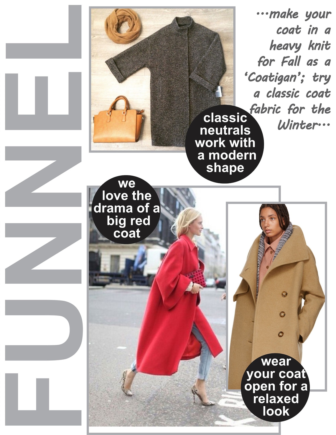 Coat Sewing Pattern. Easy Coat Pattern. Funnel Coat. Minimalist Coat ...