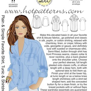 CLASSIC Shirt Sewing Pattern. Long Sleeve Shirt Pattern. Button Down ...