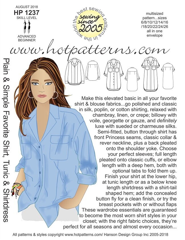 CLASSIC Shirt Sewing Pattern. Long Sleeve Shirt Pattern. Button Down ...
