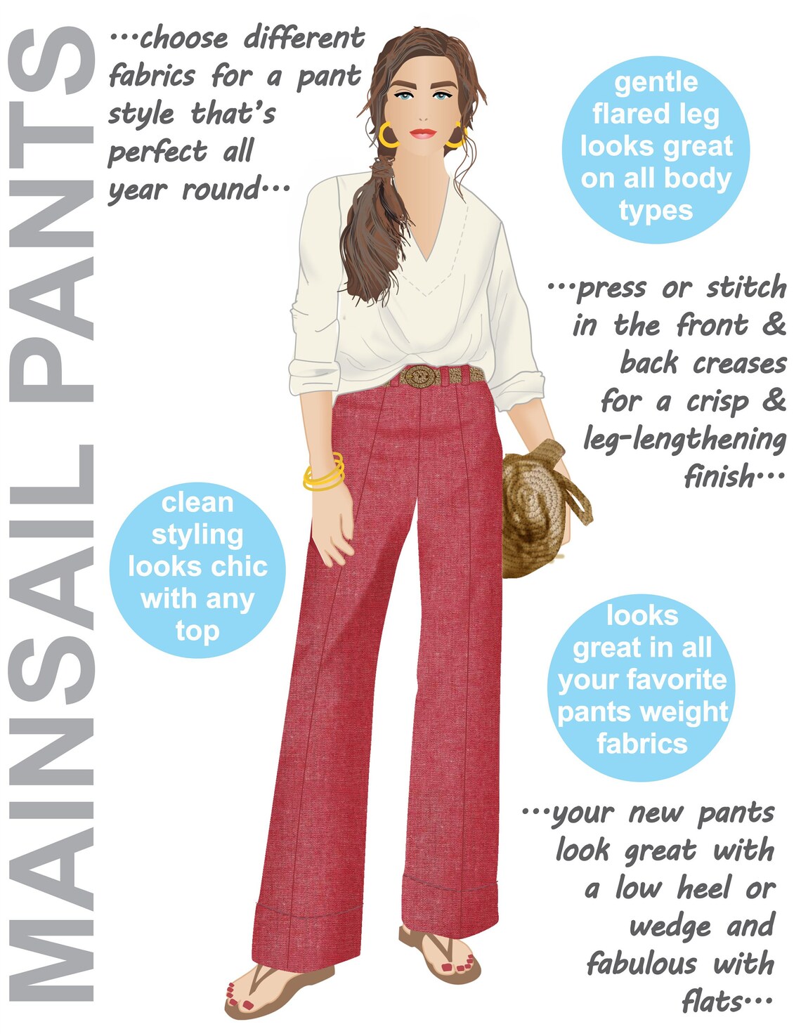 EASY Pants Sewing Pattern. Culotte Pattern. Crop Pants Pattern. Sailor ...