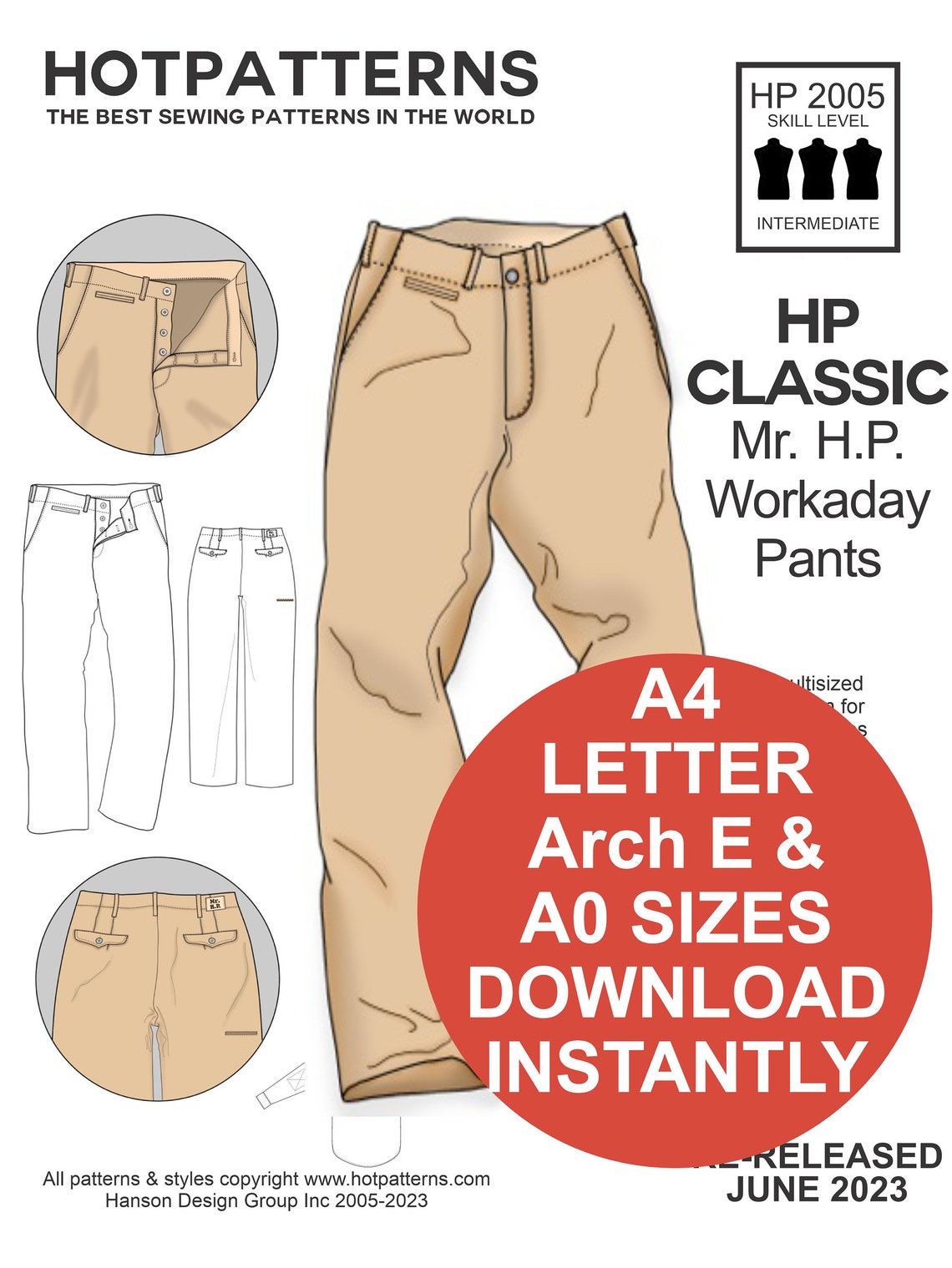 Men's Pants Sewing Pattern Mr. HP Workaday Pants by Hotpatterns ...