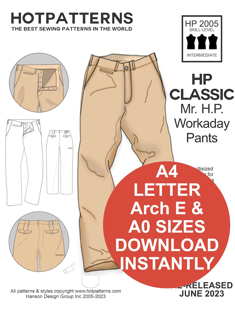 Men's Pants Sewing Pattern Mr. HP Workaday Pants by Hotpatterns ...