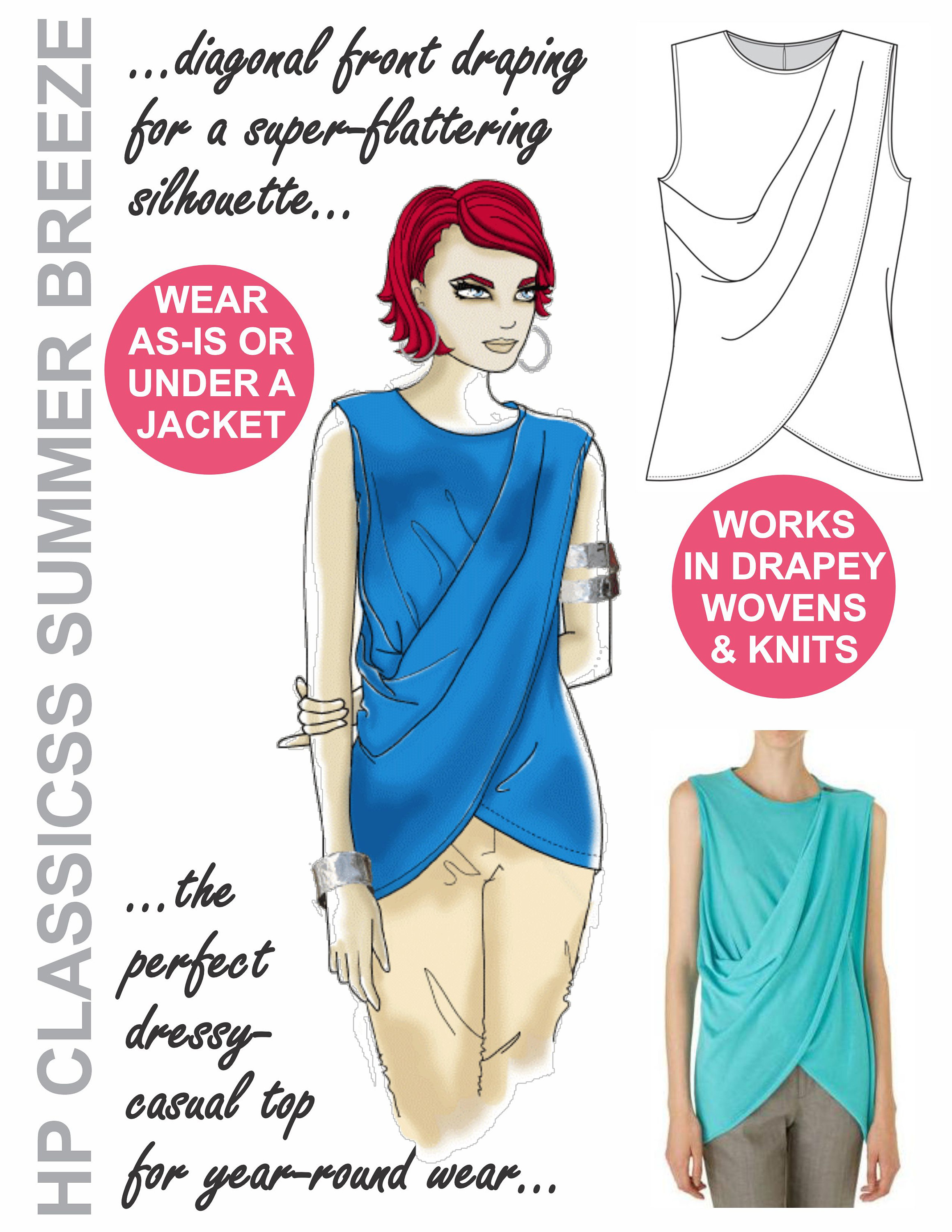 CHIC Sleeveless Tops Sewing Pattern. Summer Breeze Sleeveless Tops ...