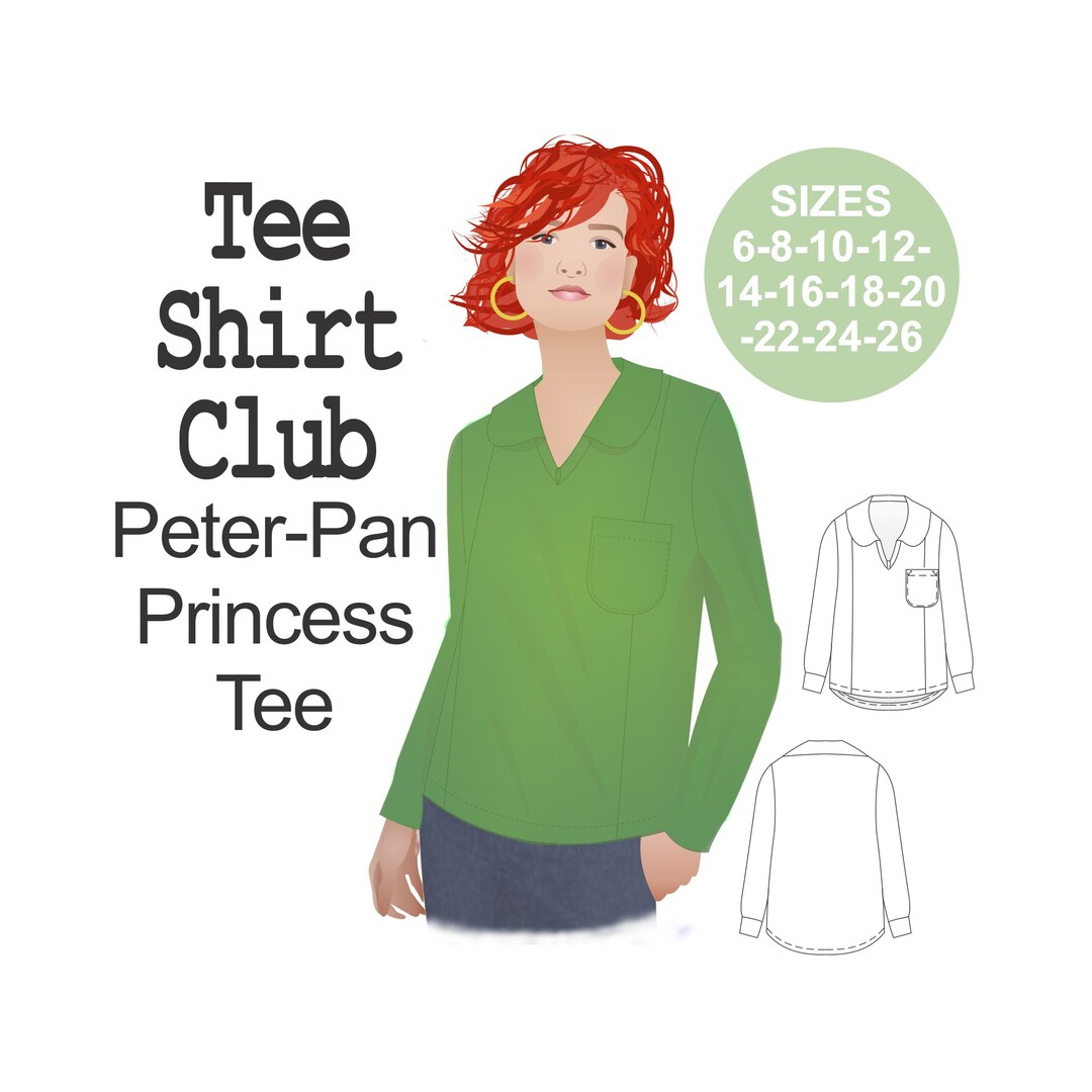 RETRO Top Sewing Pattern. Peter-pan Top. V-neck Top. Long Sleeve Top ...