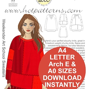 BOHO Sweater Sewing Pattern. Oversize Sweater Pattern. Patchwork ...