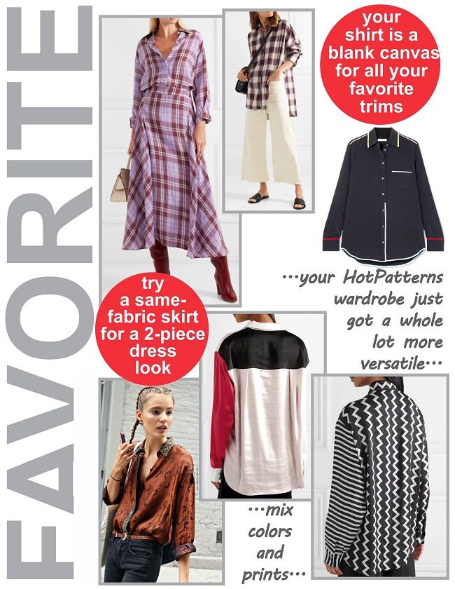 CLASSIC Shirt Sewing Pattern. Long Sleeve Shirt Pattern. Button Down ...