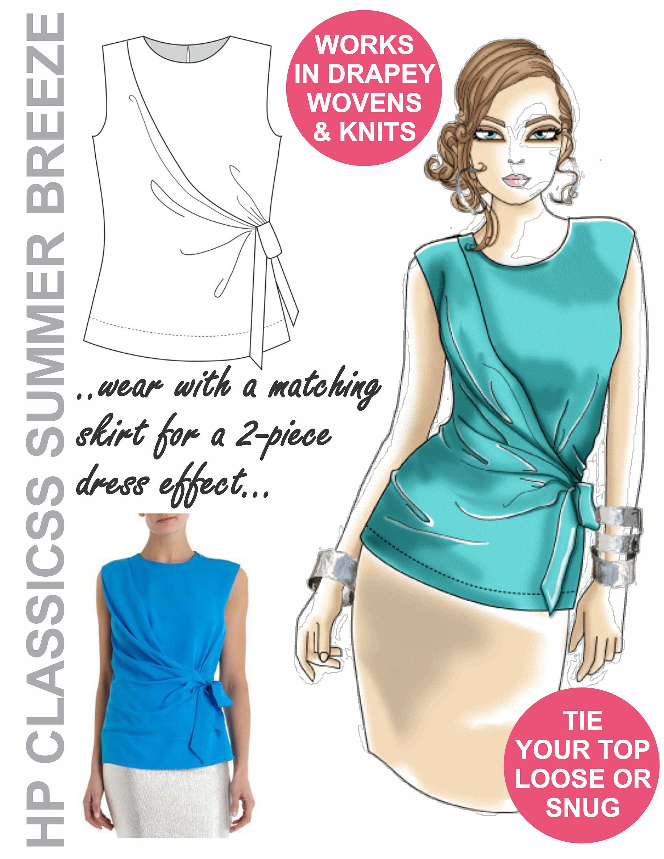 CHIC Sleeveless Tops Sewing Pattern. Summer Breeze Sleeveless Tops ...