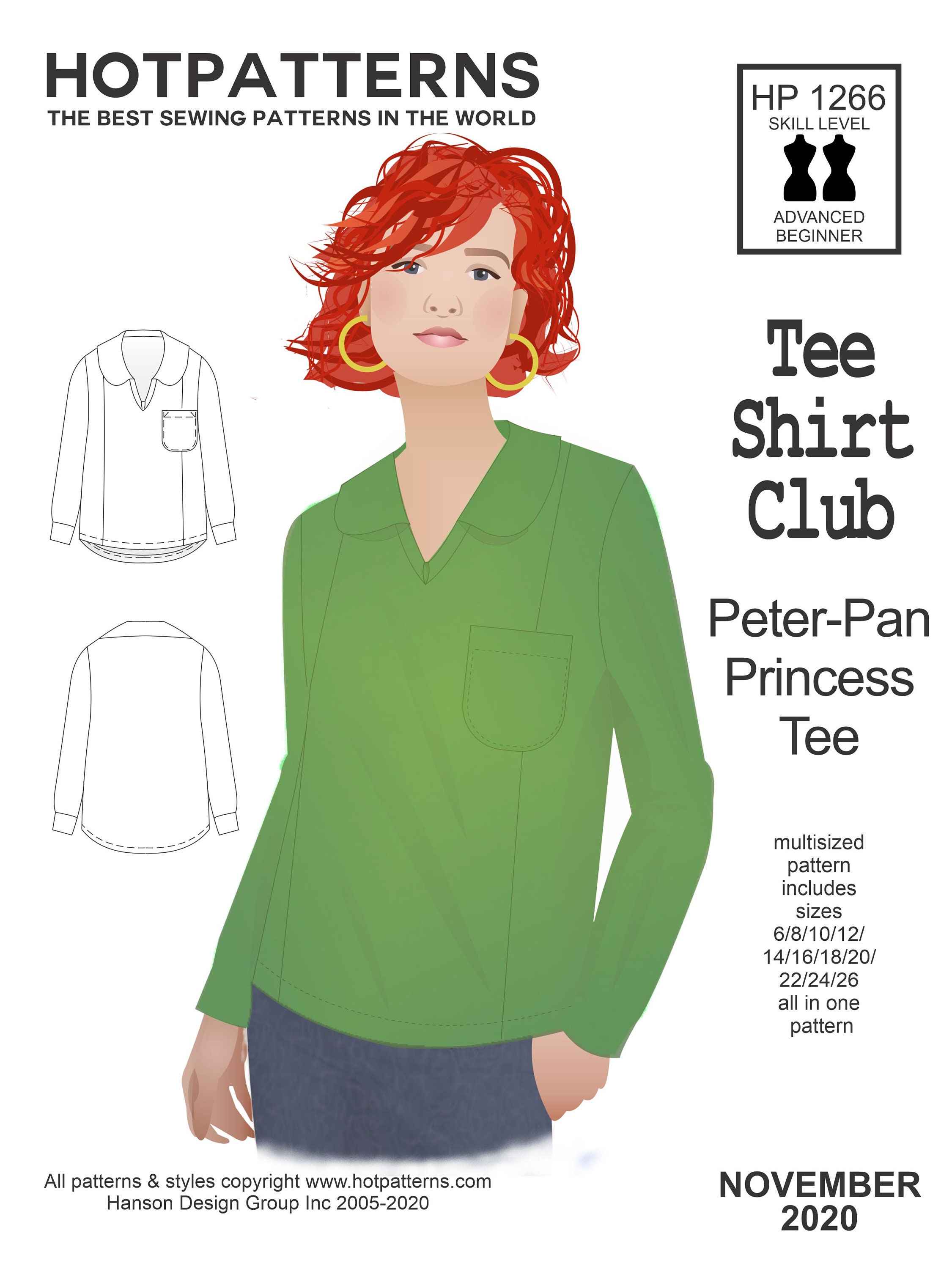 Retro Peter-pan Collar Top Sewing Pattern: Princess Seam, Plus Size ...