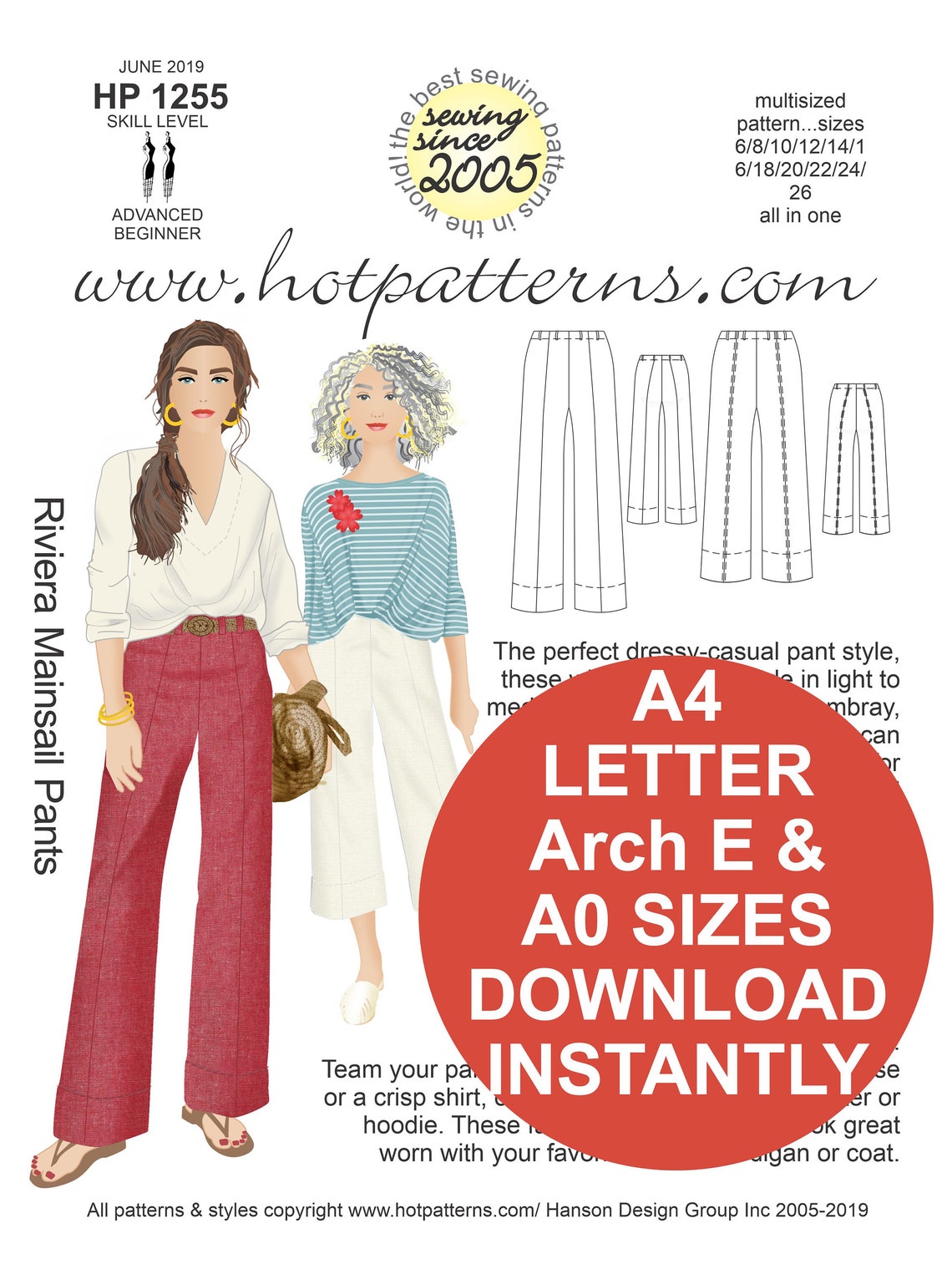 EASY Pants Sewing Pattern. Culotte Pattern. Crop Pants Pattern. Sailor ...