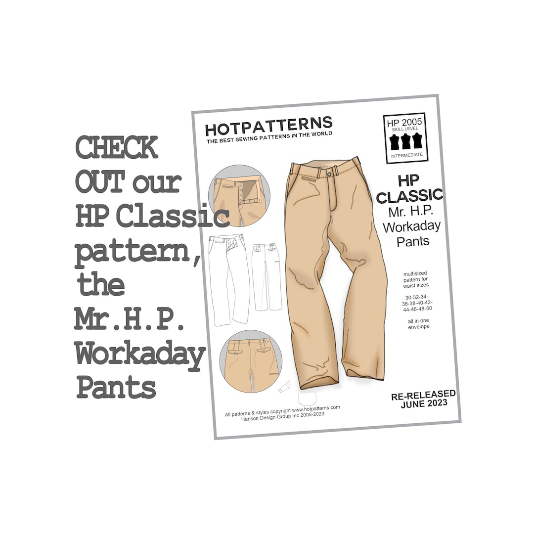 Men's Workaday Pants Sewing Pattern: Hotpatterns PDF Download - Etsy