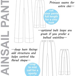 EASY Pants Sewing Pattern. Culotte Pattern. Crop Pants Pattern. Sailor ...