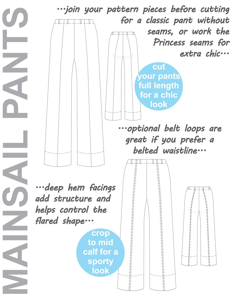 EASY Pants Sewing Pattern. Culotte Pattern. Crop Pants Pattern. Sailor ...