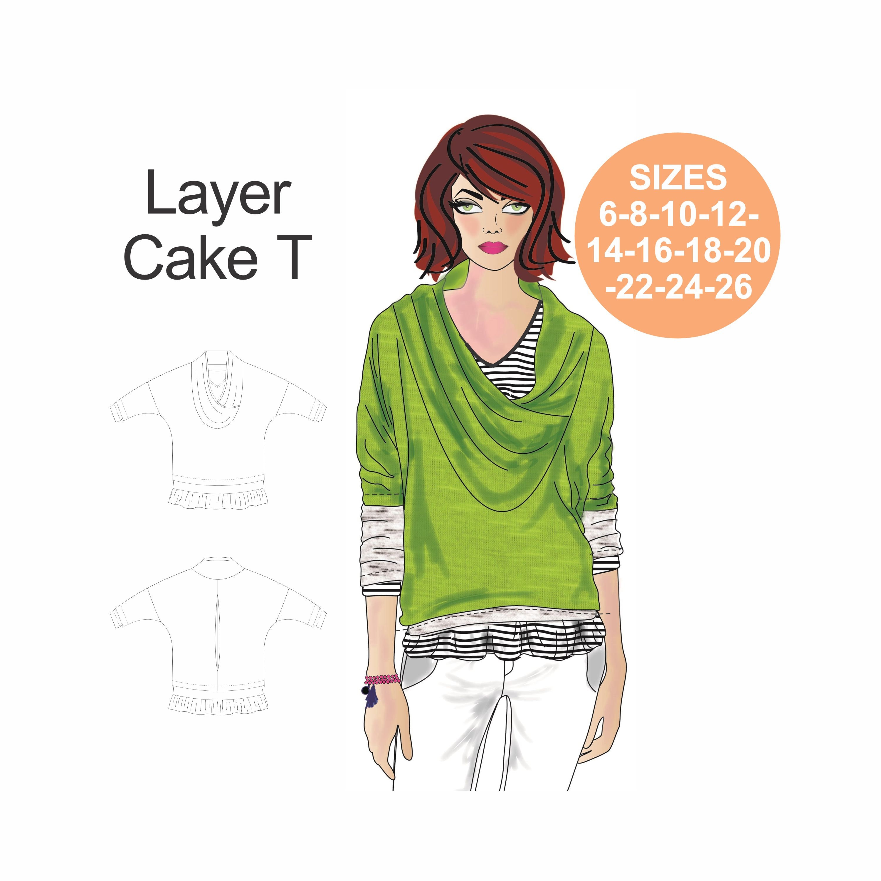 YOGA T-shirt Sewing Pattern. Easy-to-sew T-shirt Pattern. Layer Cake T ...