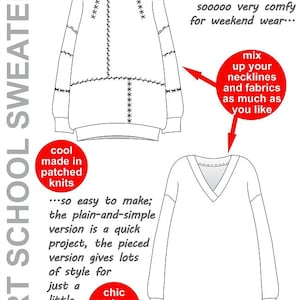 BOHO Sweater Sewing Pattern. Oversize Sweater Pattern. Patchwork ...