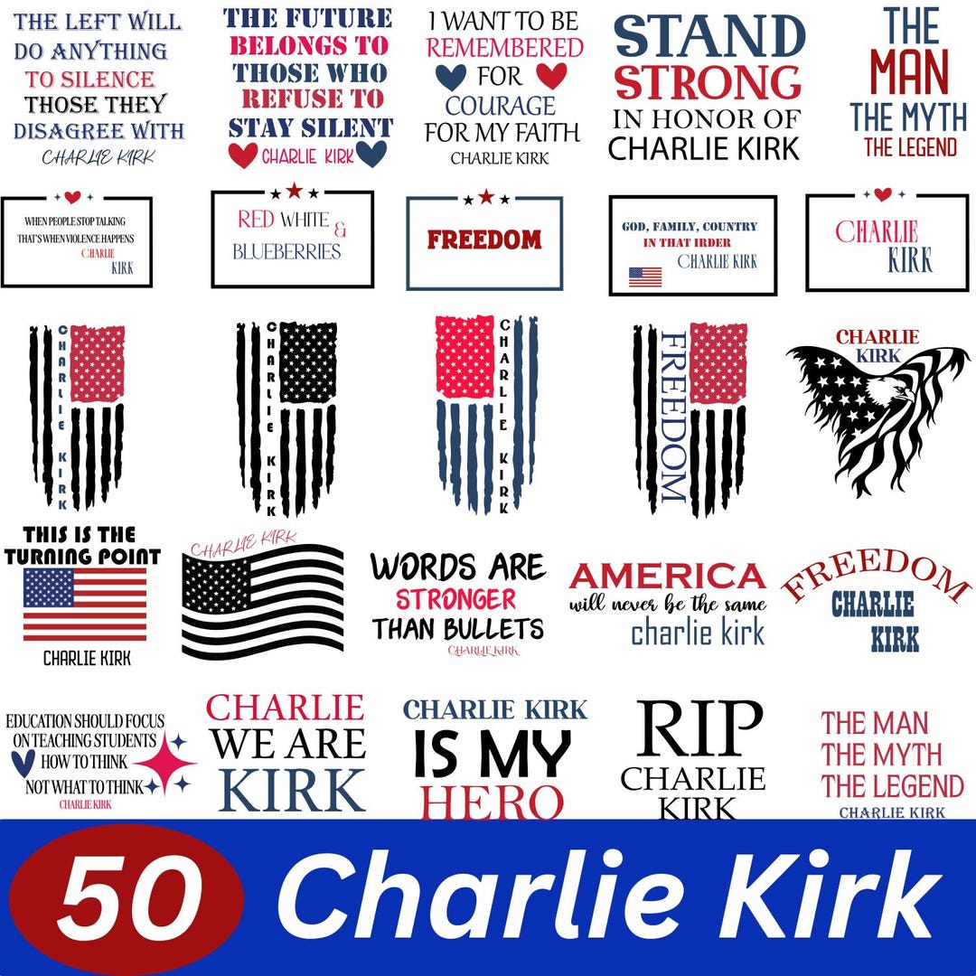 Charlie Kirk SVG Bundle, Charlie Kirk SVG, Freedom Svg, in Memory of ...