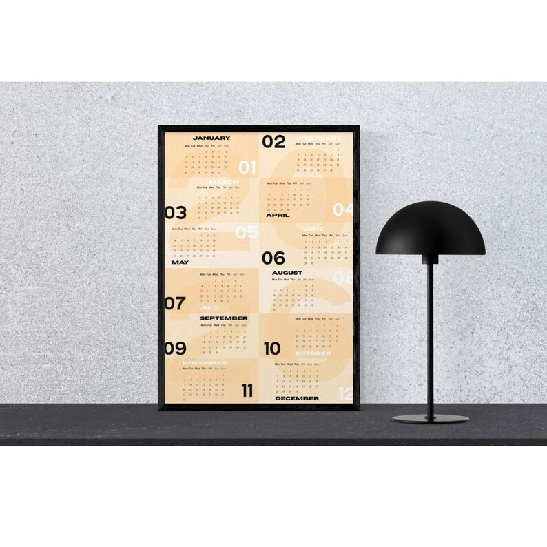 Minimalist 2026 Wall Calendar Printable | Yearly Calendar | Modern ...