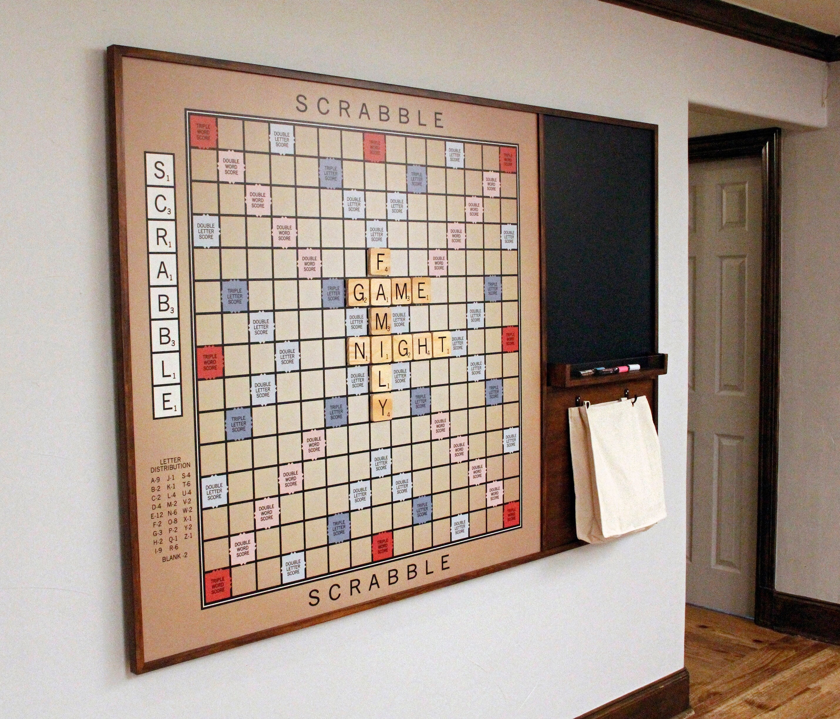 Giant 4ft X 6ft Scrabble Board With Chalkboard & Magnetic Tiles ...