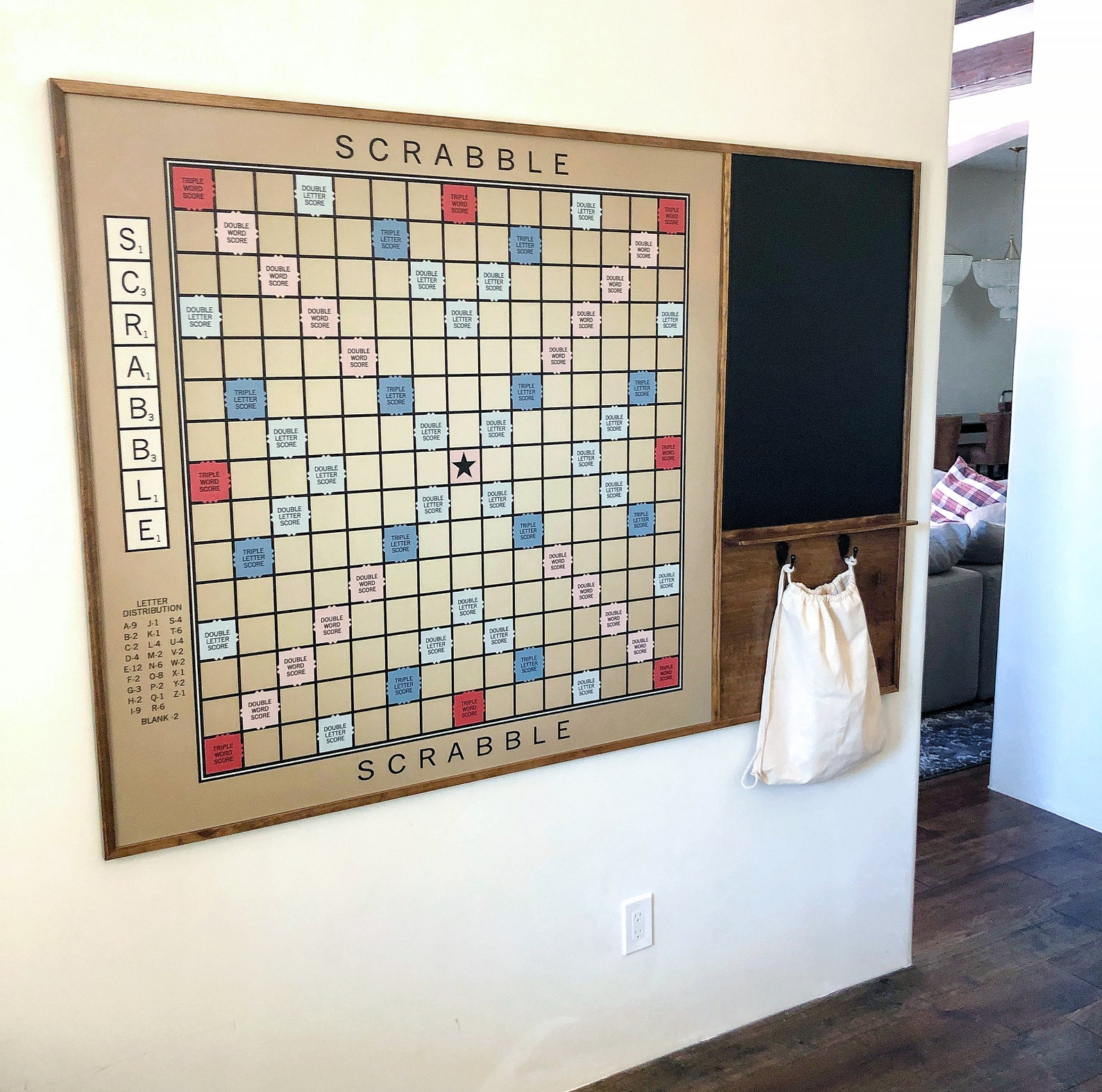 Giant 4ft X 6ft Scrabble Board With Chalkboard & Magnetic - Etsy