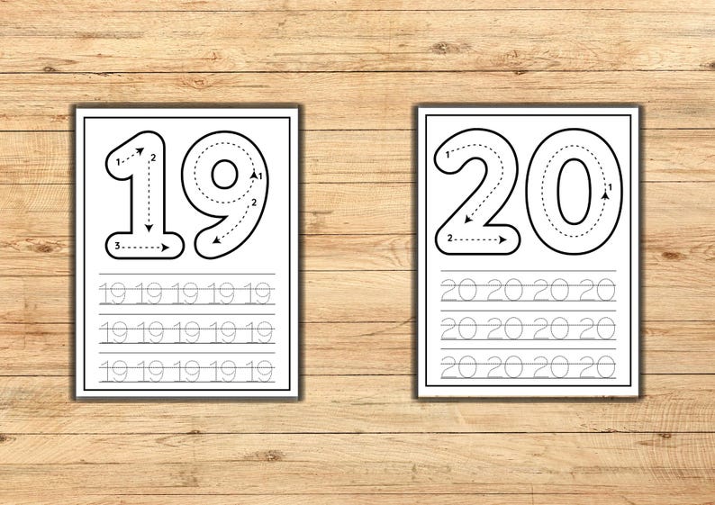 Tracing Numbers 0-20 Printable PDF | Number Tracing Worksheets for ...