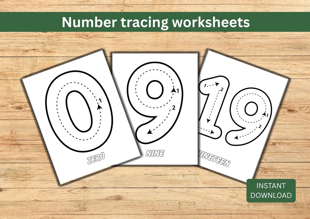Number Tracing Flashcards 0-20, Printable Handwriting Practice ...