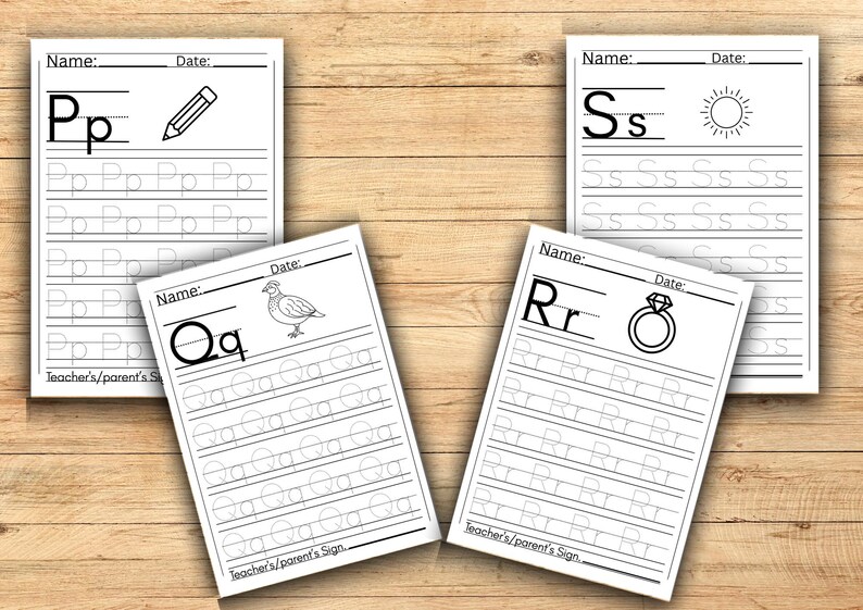 Printable Alphabet Tracing Worksheets & Coloring Book | Montessori ...