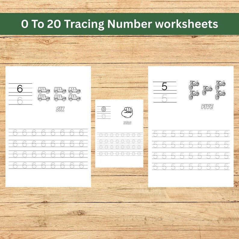 Number Tracing Worksheets 0-20 PDF, Preschool Math Counting Activities ...