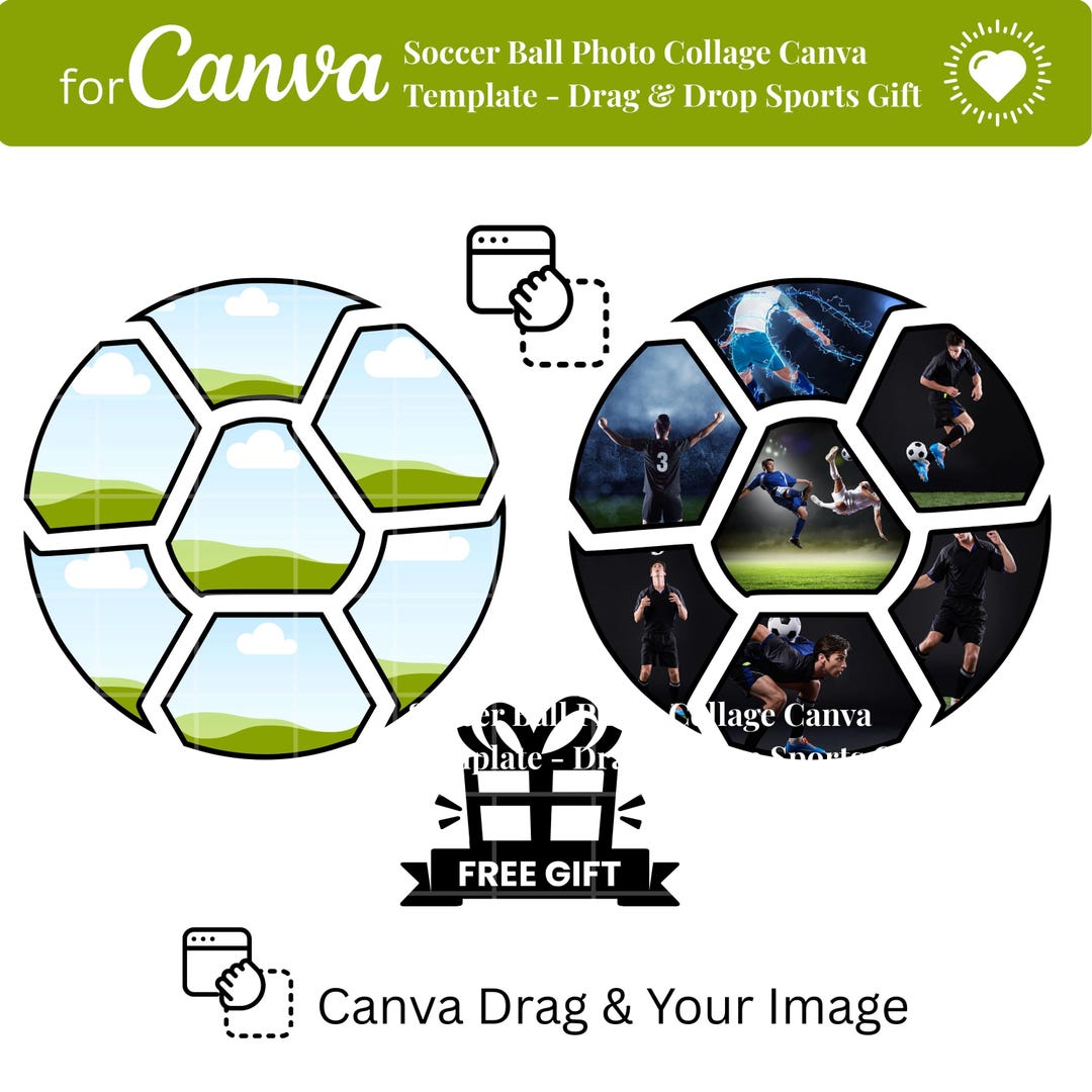 Soccer Photo Collage Canva Template, Senior Night Gift Ideas, Custom ...